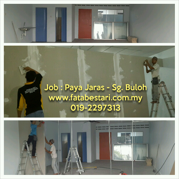 Pasang gypsum board partition – Fata Bestari Holdings Sdn Bhd